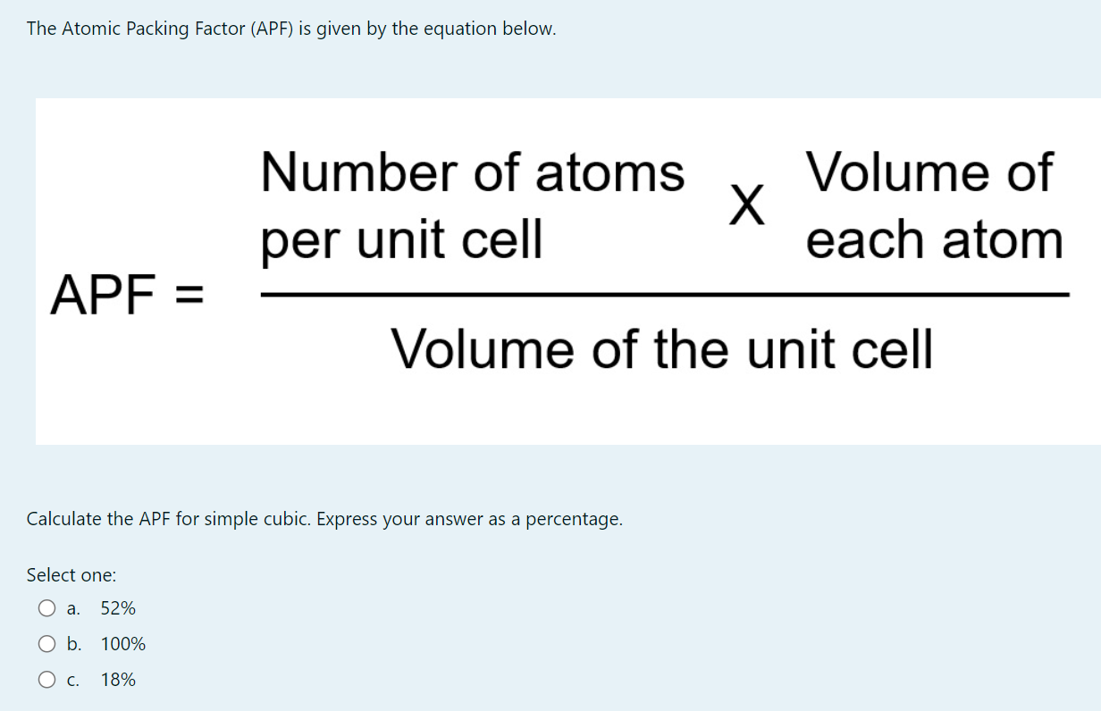 Solved The Face Centred Cubic (FCC) and Hexagonal Close | Chegg.com