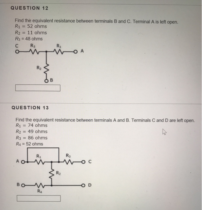 Solved QUESTION 7 Find the equivalent resistance between | Chegg.com