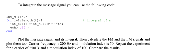 Solved Part 1. Single-tone Modulation a -Write the code for | Chegg.com