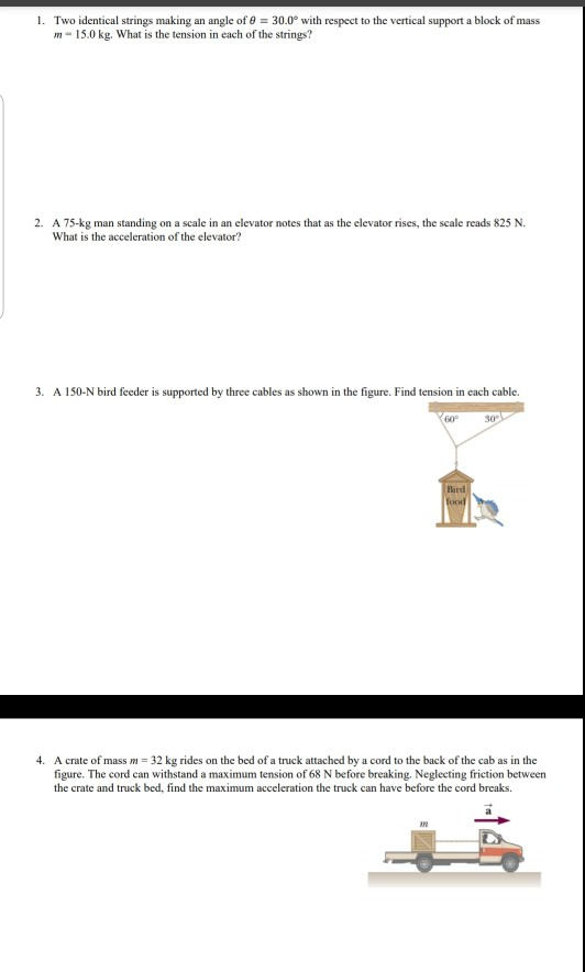 Solved Two identical strings making an angle of e 30.0° with | Chegg.com