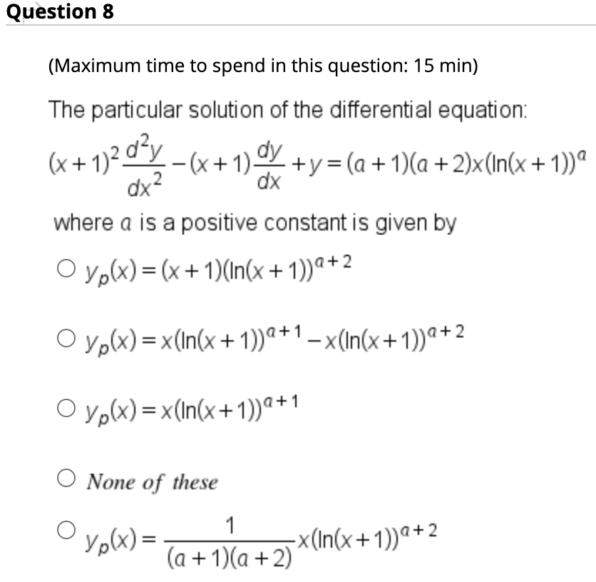 Solved Question 8 (Maximum time to spend in this question: | Chegg.com