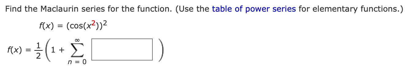 Solved Find the Maclaurin series for the function. (Use the | Chegg.com