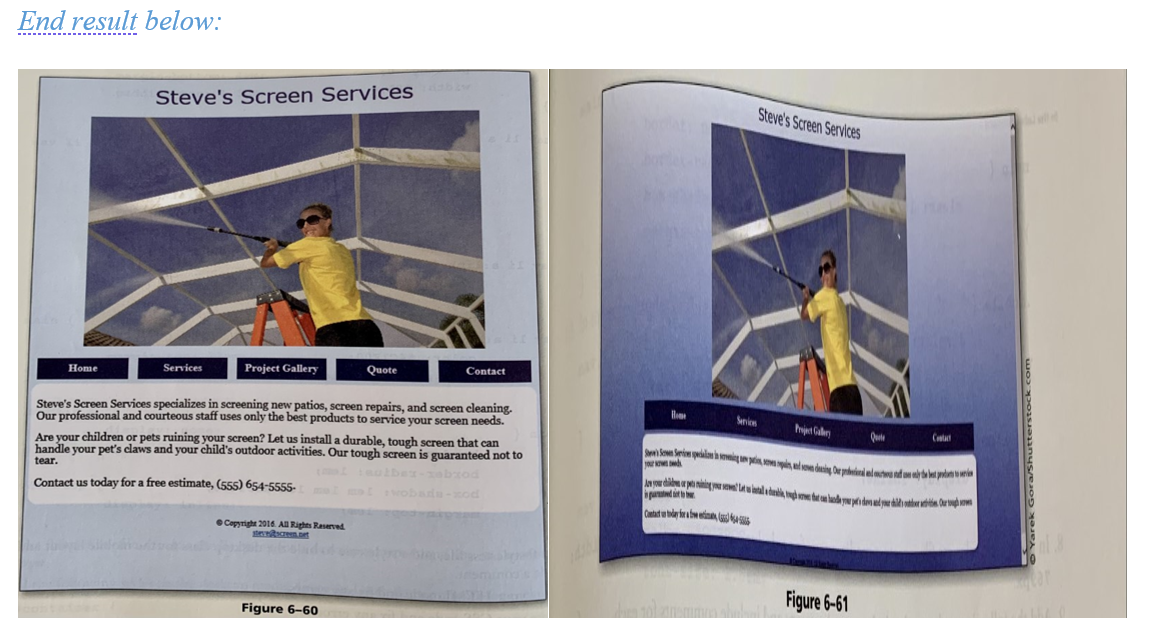 Solved Original code: index.html; screenstyles.css
