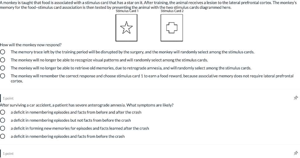 Solved A monkey is taught that food is associated with a | Chegg.com