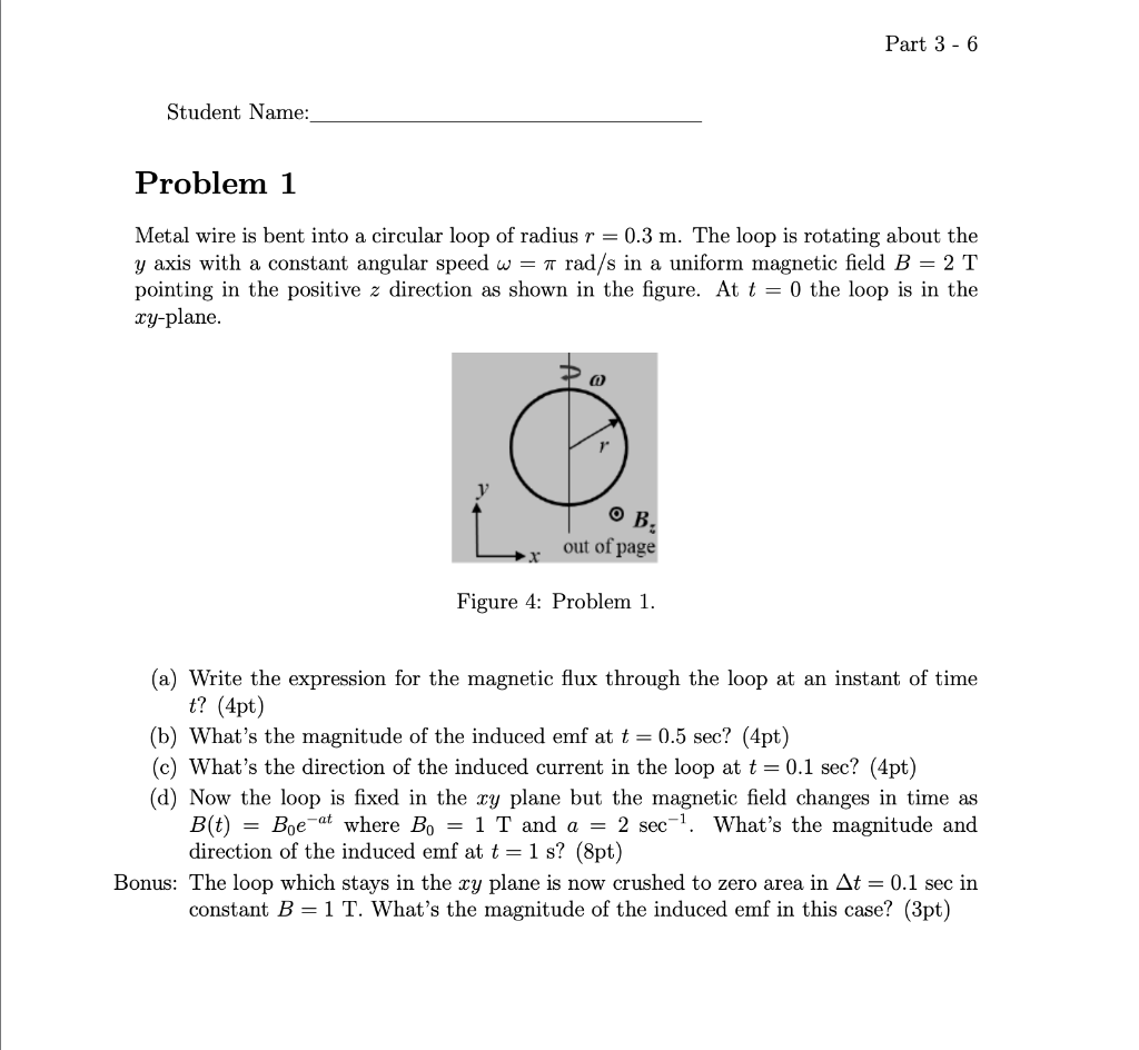 Solved I need solutions please Answers: (a) B π r^2 | Chegg.com