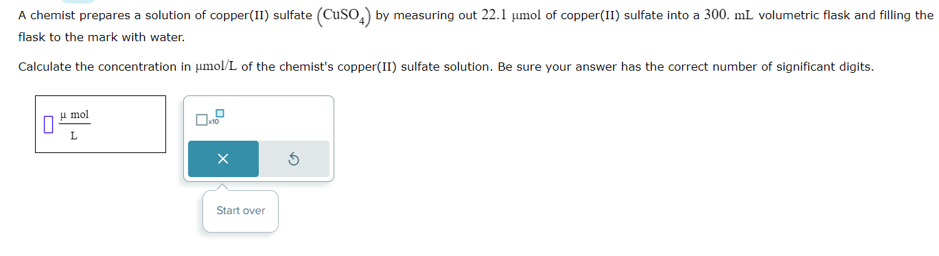 Solved A chemist prepares a solution of copper(II) sulfate | Chegg.com