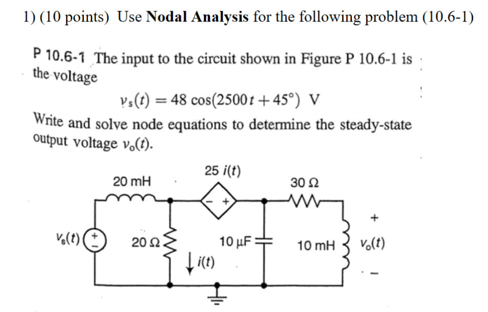 Solved P 10.6-1 The input to the circuit shown in Figure P | Chegg.com