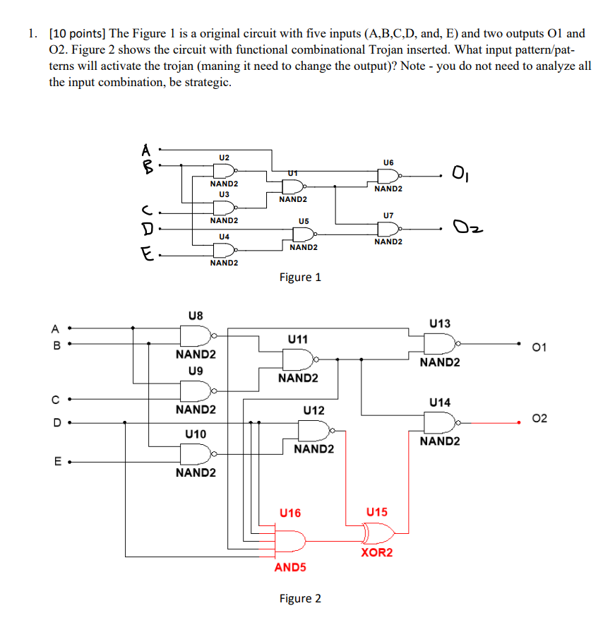 Solved 1. [10 points] The Figure 1 is a original circuit | Chegg.com