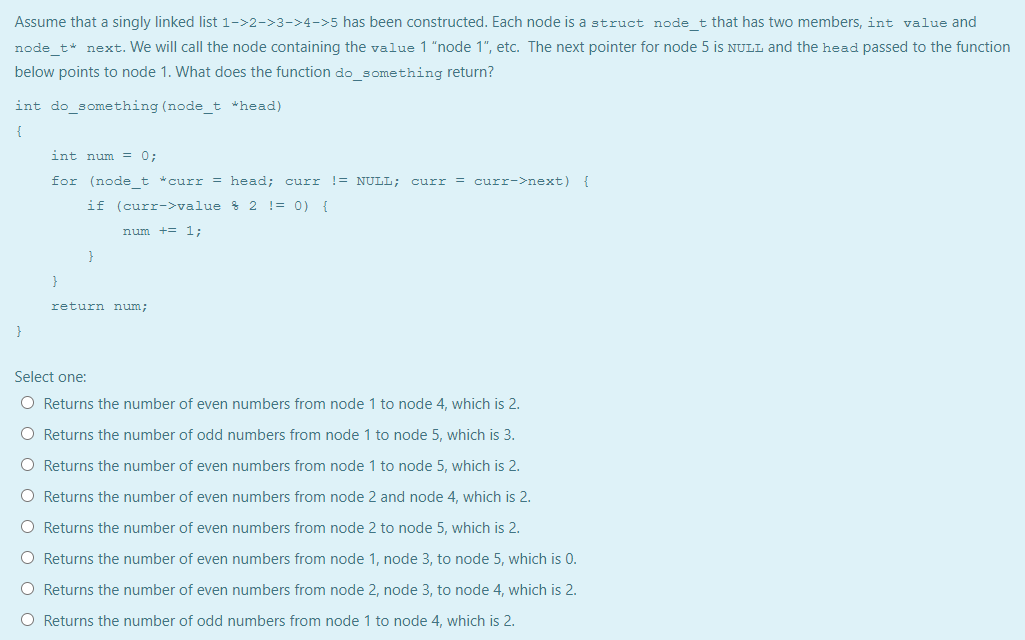 Solved Assume that a singly linked list 1->2->3->4->5 has | Chegg.com