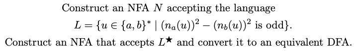 Solved Construct an NFA N accepting the language (na(u))2 - | Chegg.com
