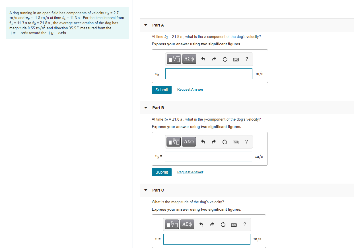 Solved Part D What is the direction of the dog's velocity | Chegg.com