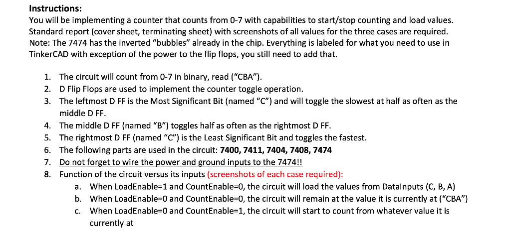 Instructions: You will be implementing a counter that | Chegg.com