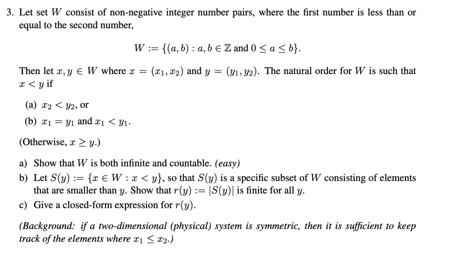 Solved Let set W consist of non-negative integer number | Chegg.com