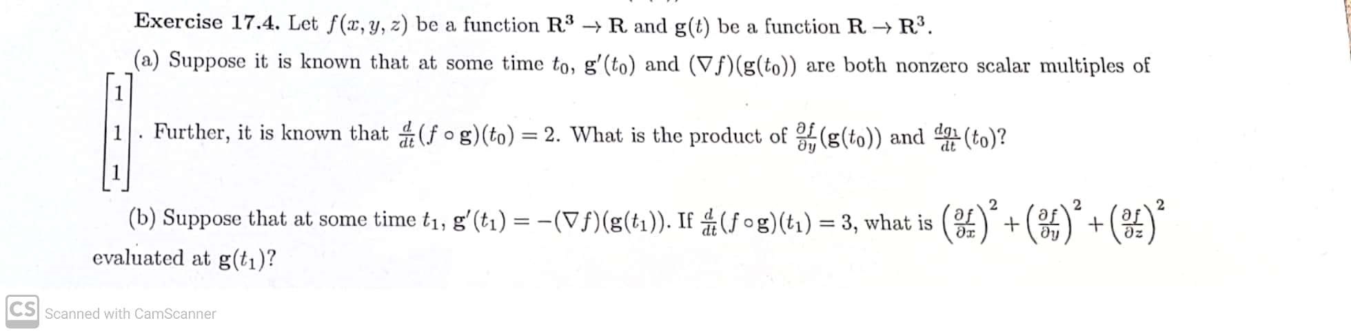 Solved Exercise 17.4. Let f(x,y,z) be a function R3→R and | Chegg.com