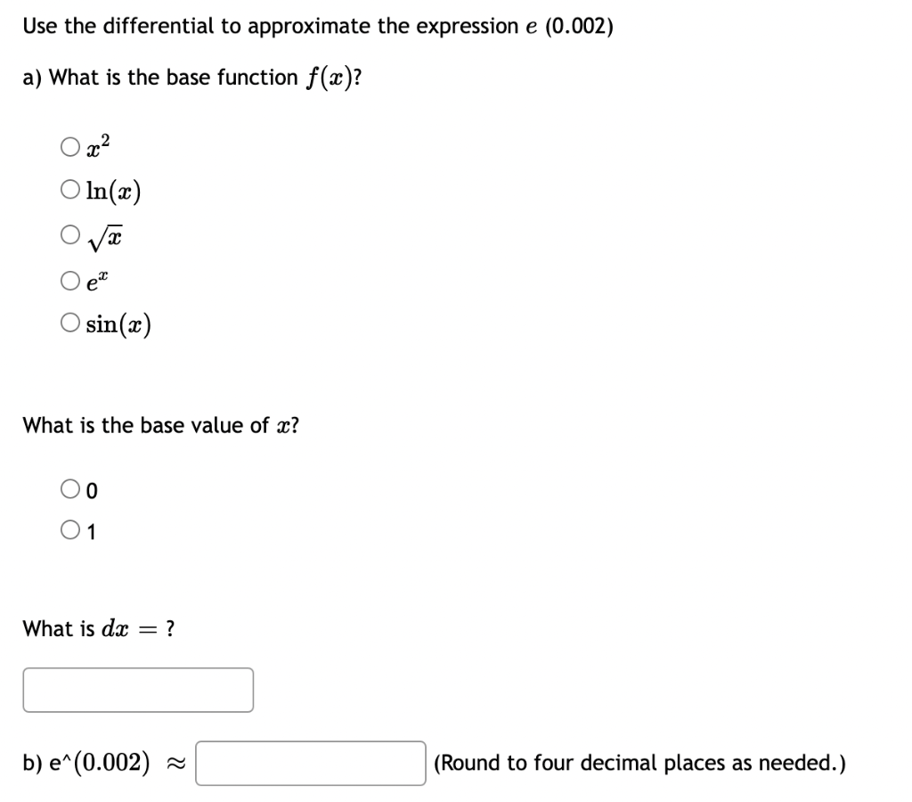 Solved Use the differential to approximate the expression | Chegg.com