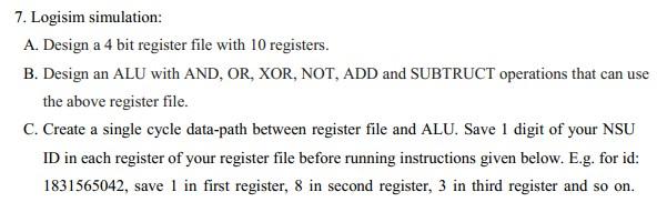 7. Logisim simulation: A. Design a 4 bit register | Chegg.com