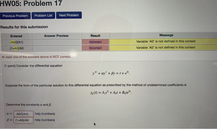 Solved HWO5: Problem 17 Previous Problem Problem ListNext | Chegg.com