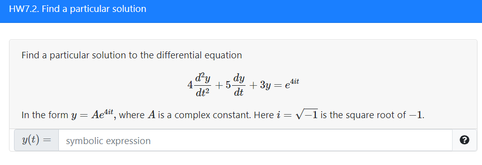 Solved HW7.2. Find a particular solution Find a particular | Chegg.com