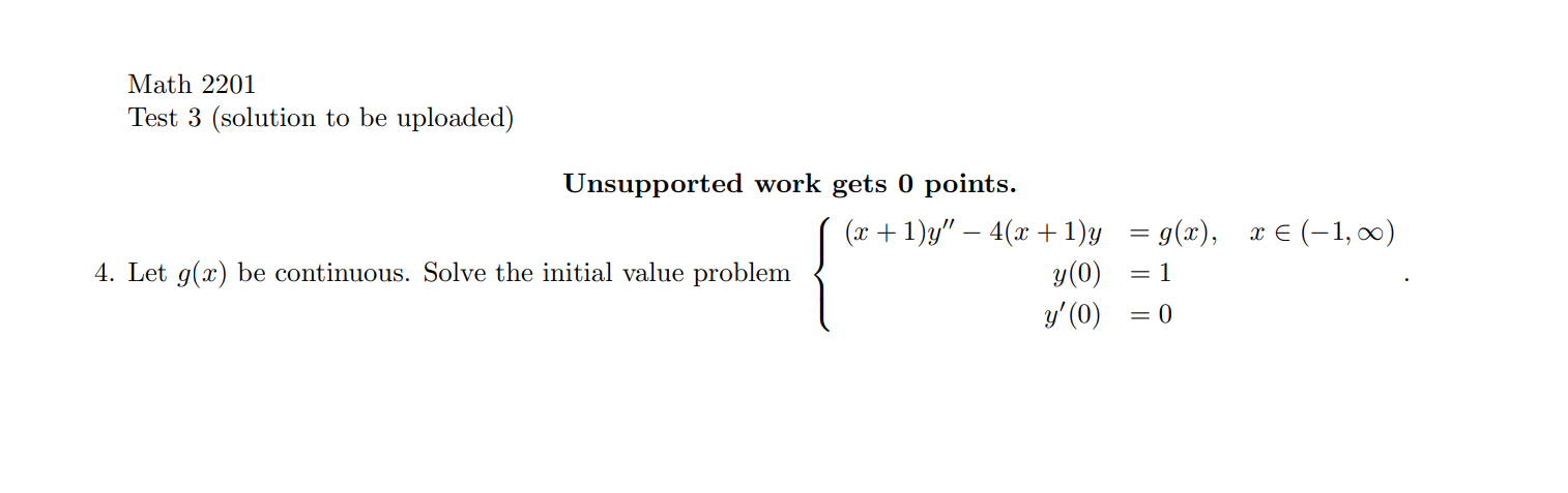Solved Math 2201 Test 3 (solution to be uploaded) X € | Chegg.com