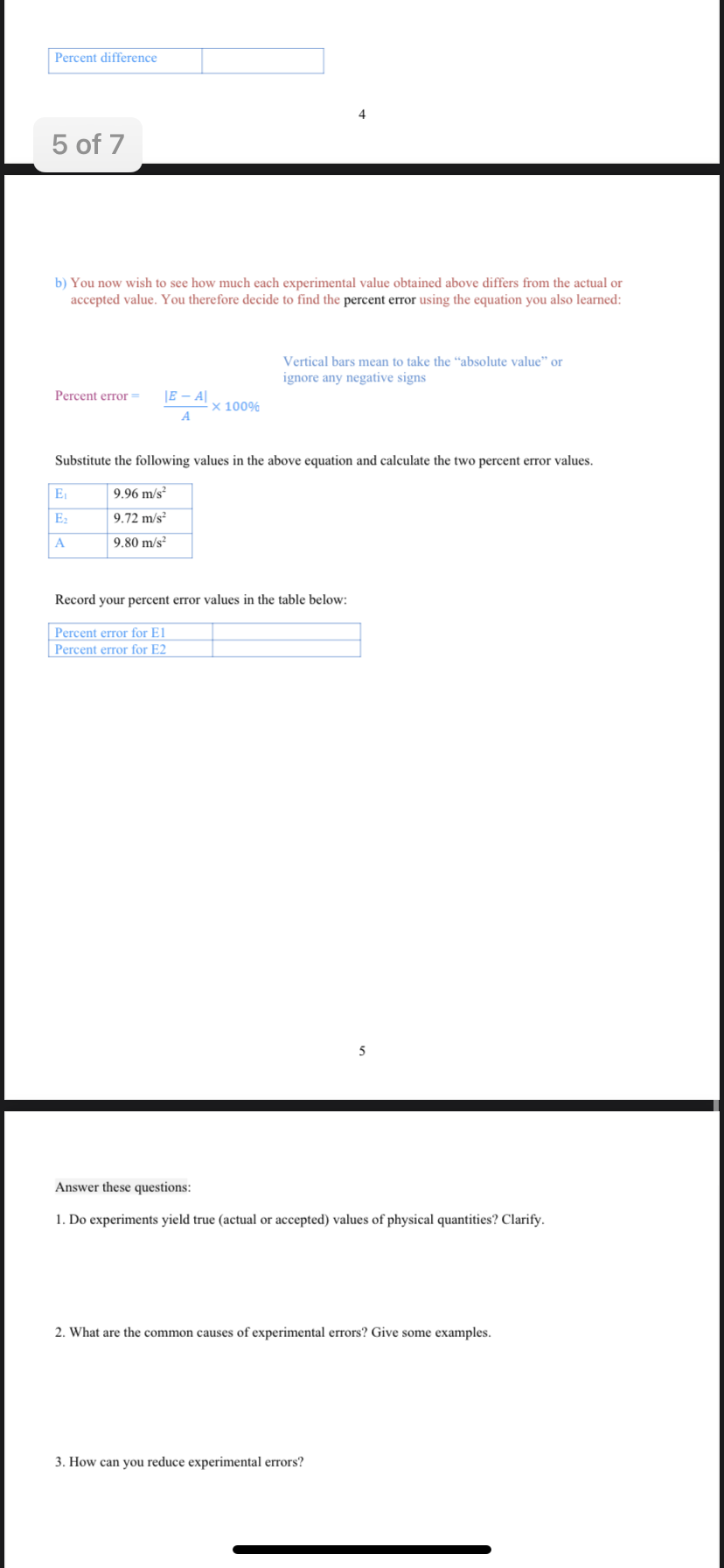 Title of Experiment B: Significant Figures and | Chegg.com