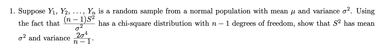Solved 9 1. Suppose Y1, Y2, ..., Yn is a random sample from | Chegg.com
