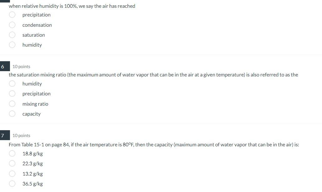 Solved when relative humidity is 100%, we say the air has | Chegg.com