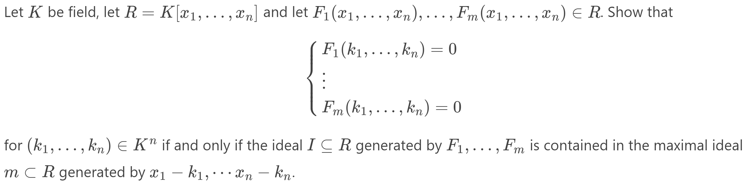Solved Let K be an algebraically closed field and let LK be | Chegg.com