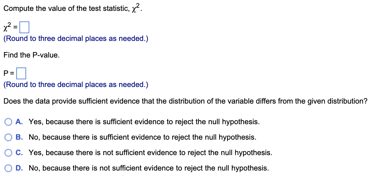 Solved A distribution and the observed frequencies of the | Chegg.com
