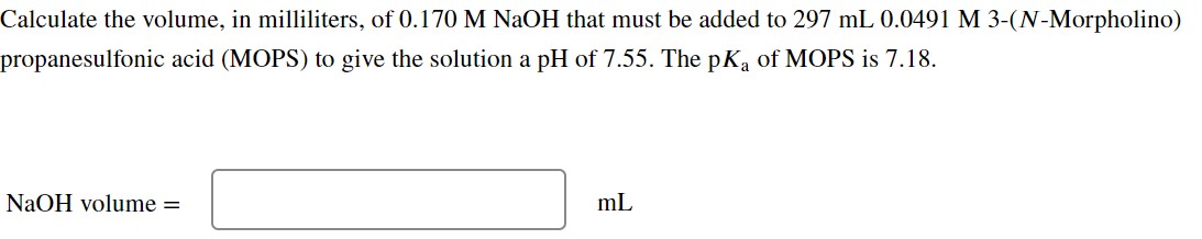 Solved Calculate the volume, in milliliters, of 0.170MNaOH | Chegg.com
