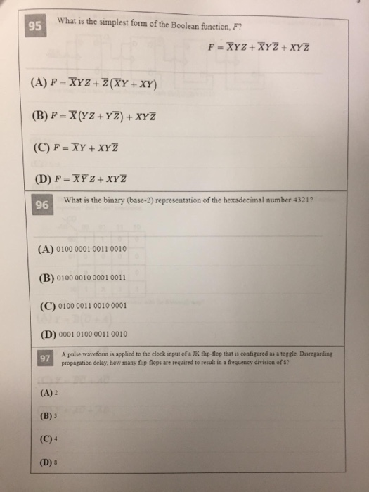 Solved What is the simplest form of the Boolean function, F? | Chegg.com