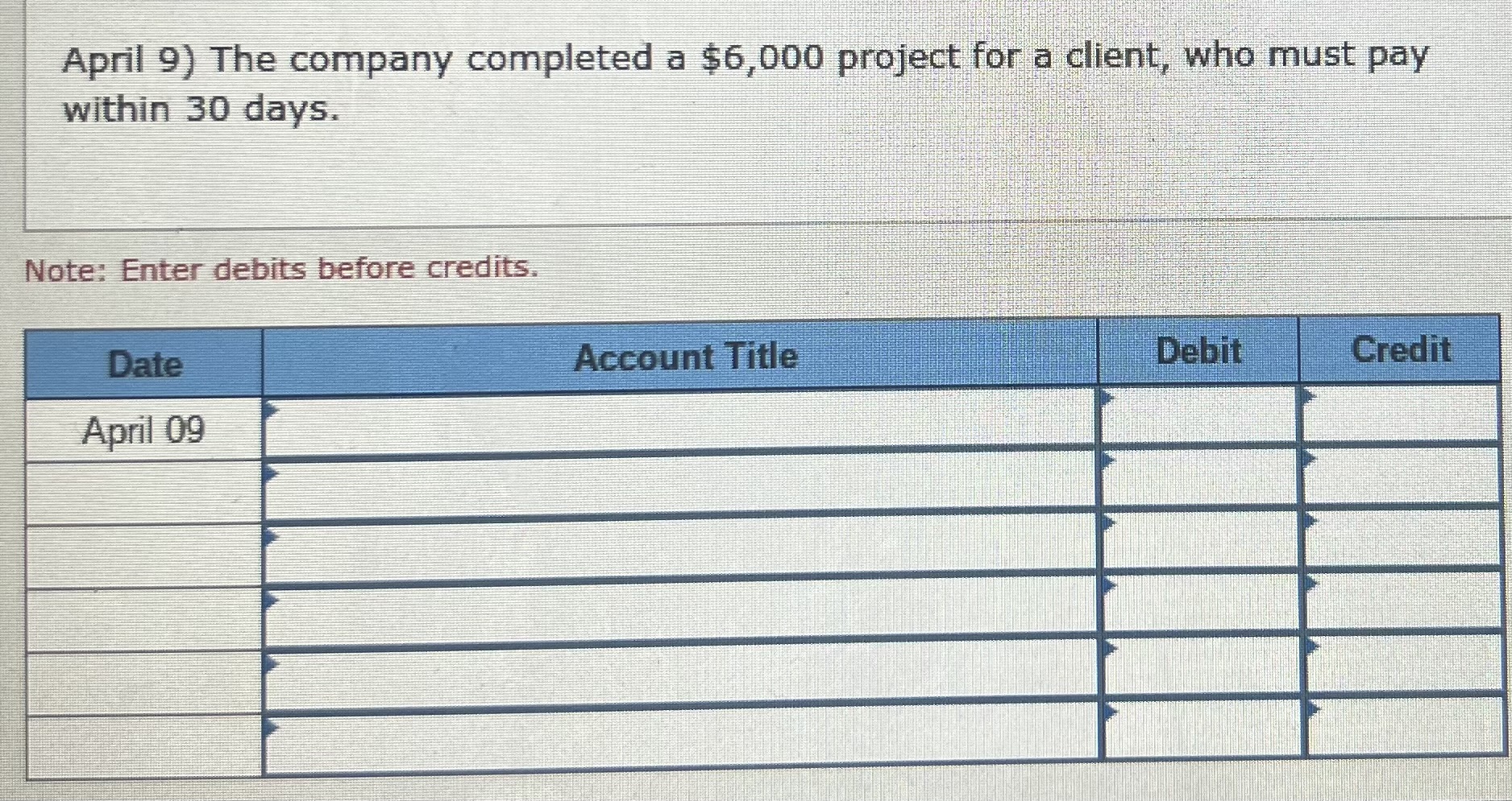 Solved April 2) The company prepaid $9,000 cash for 12 | Chegg.com
