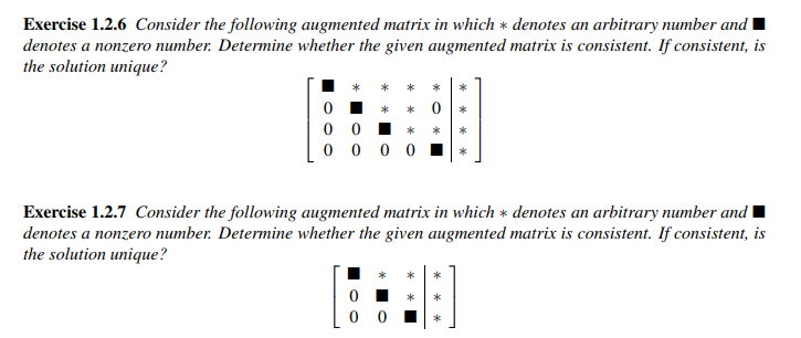 Solved Exercise 1.2.6 Consider the following augmented | Chegg.com