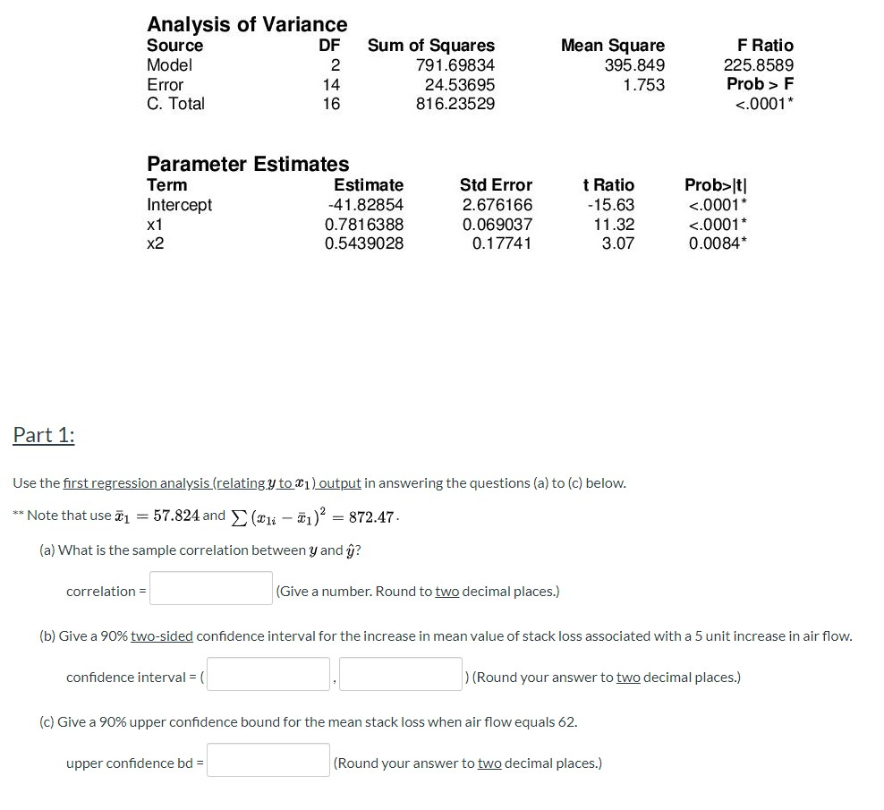 27 23 OR 8838 X StdErr Pred y (second regression) | Chegg.com