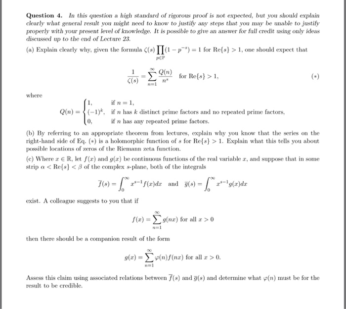 In this question a high standard of rigorous proof is | Chegg.com