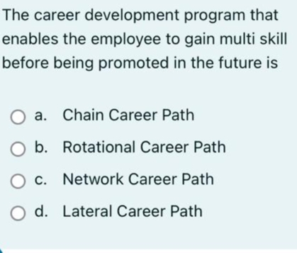 Solved The career development program that enables the | Chegg.com