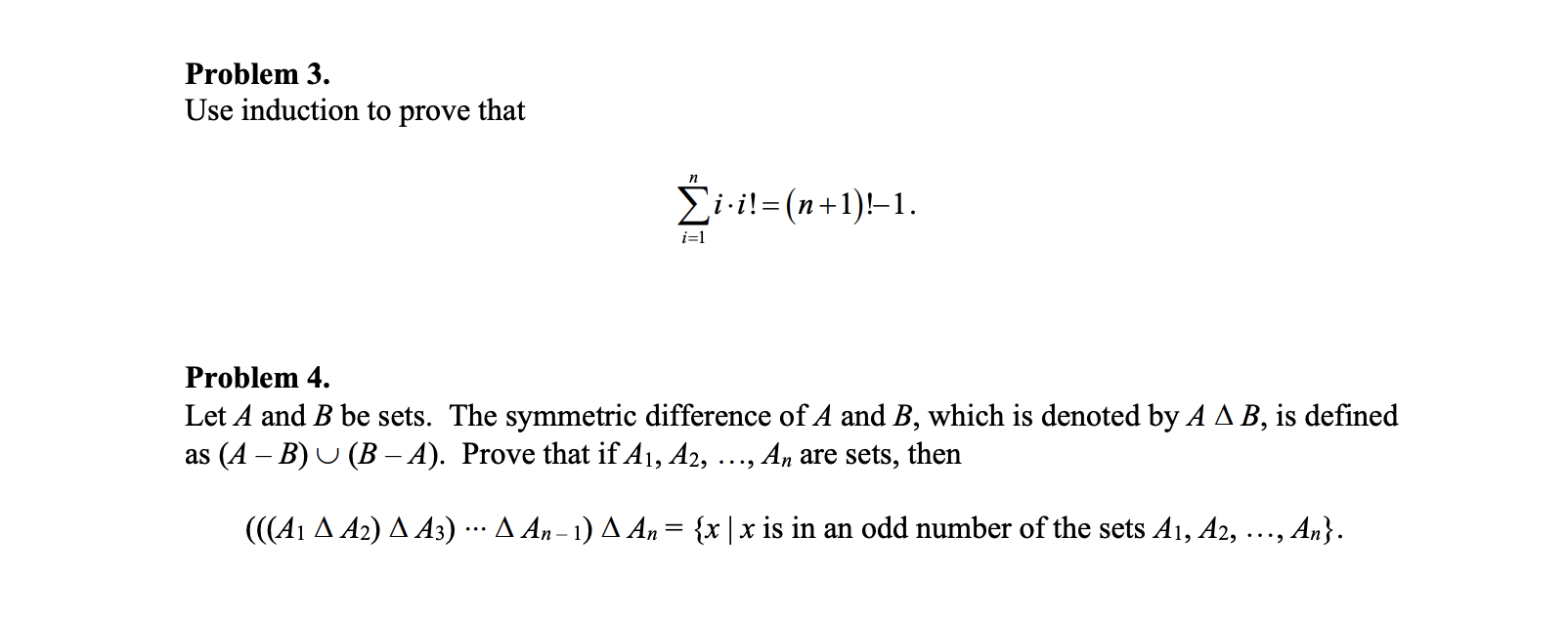 Solved Problem 3. Use induction to prove that n | Chegg.com
