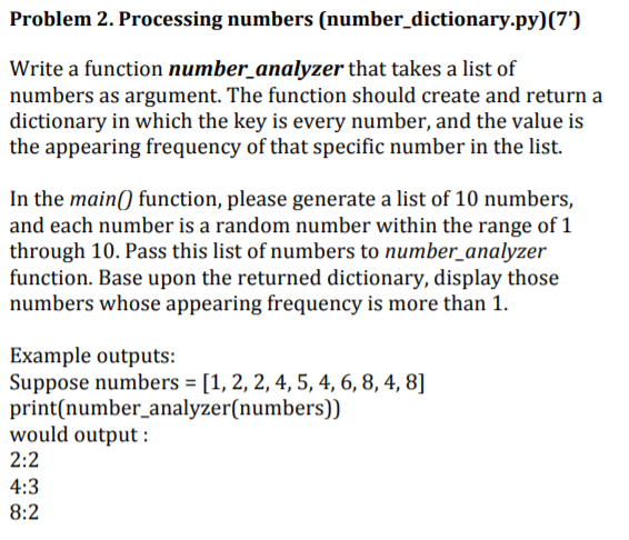 Solved Problem 2. Processing numbers | Chegg.com