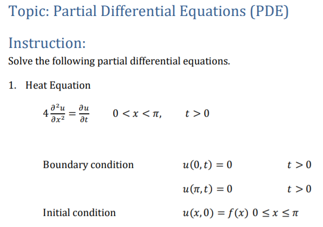 Solved Topic: Partial Differential Equations (PDE) | Chegg.com