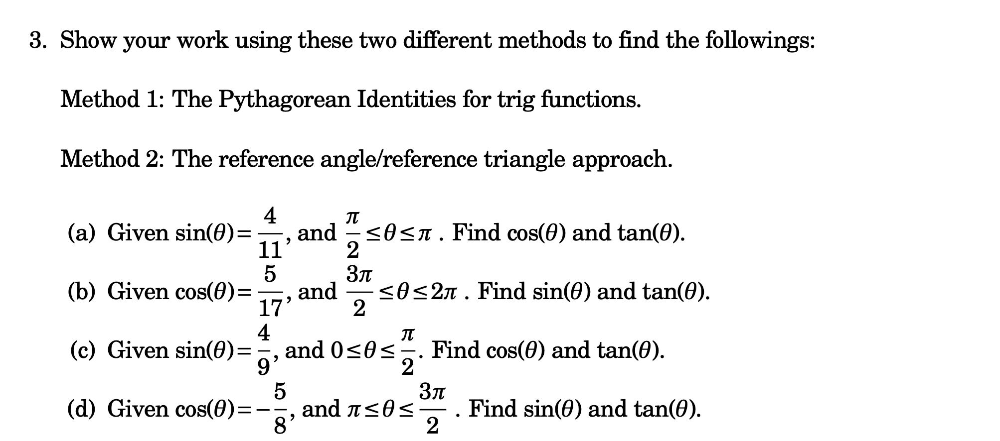 Solved 3. Show your work using these two different methods | Chegg.com