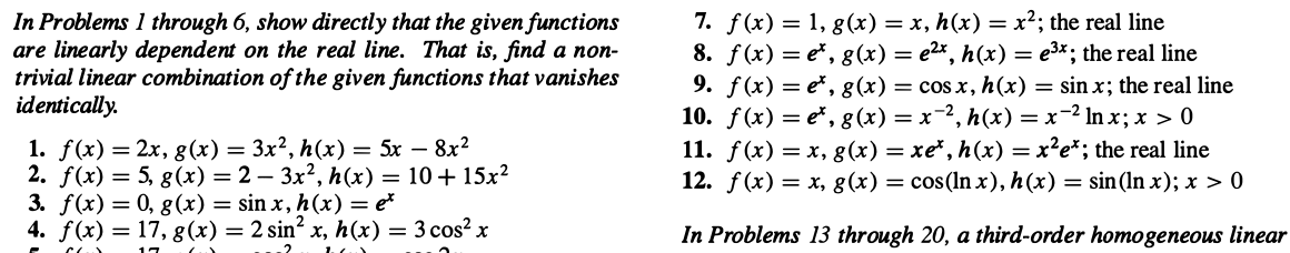 Solved In Problems 1 through 6, show directly that the given | Chegg.com