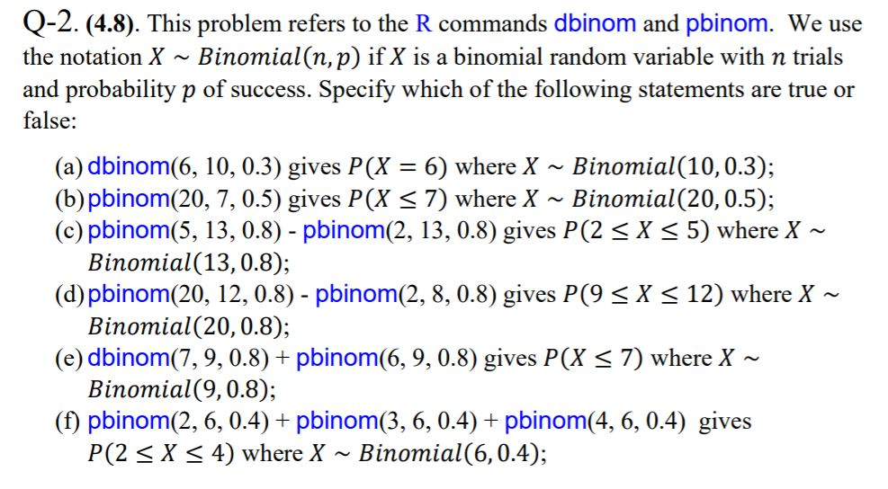 Solved Q-2.(4.8). This problem refers to the R commands | Chegg.com