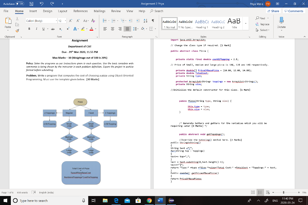 : Assignment 2 Priya Priya Walia PW - 0 x AutoSaver | Chegg.com
