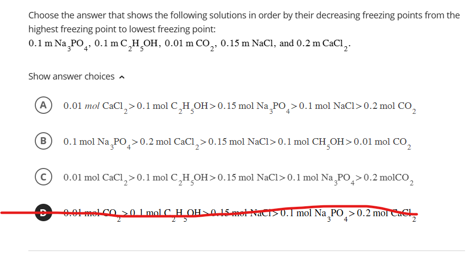 Solved Choose the answer that shows the following solutions | Chegg.com