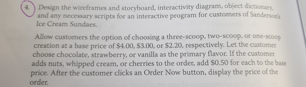 Solved ) Design the wireframes and storyboard, interactivity | Chegg.com