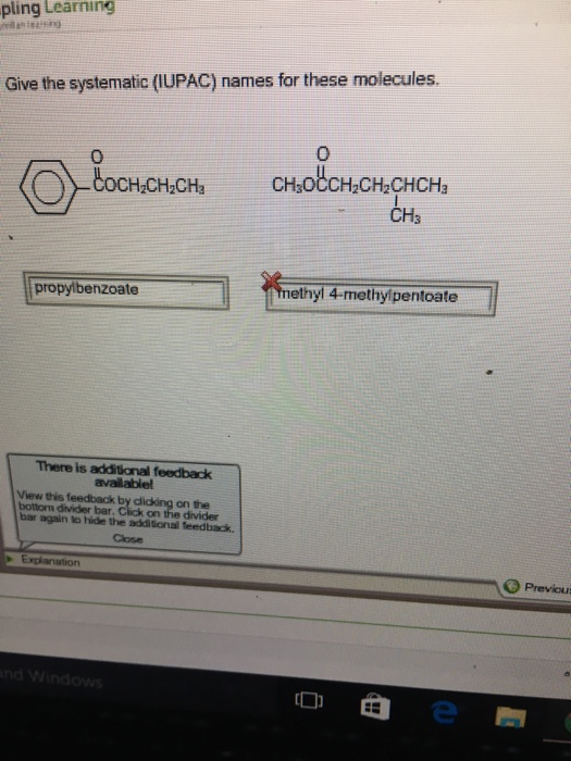 Solved pling Learning Give the systematic (IUPAC) names for | Chegg.com