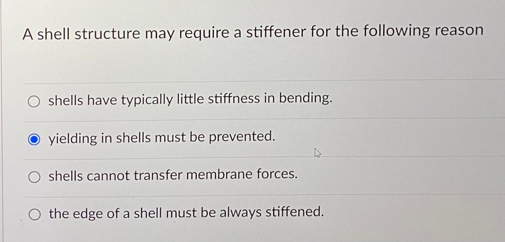 Solved A shell structure may require a stiffener for the | Chegg.com