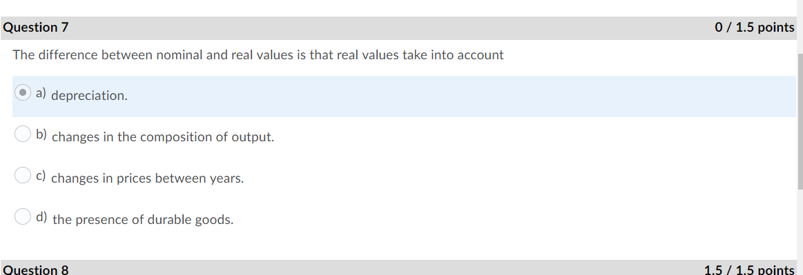 Solved Question 7 0 / 1.5 points The difference between | Chegg.com