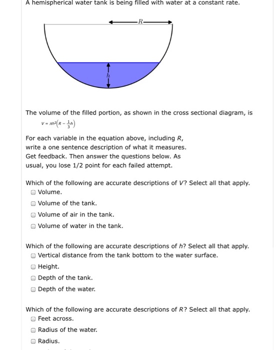 Solved Water is poured into a conical tank at a constant | Chegg.com