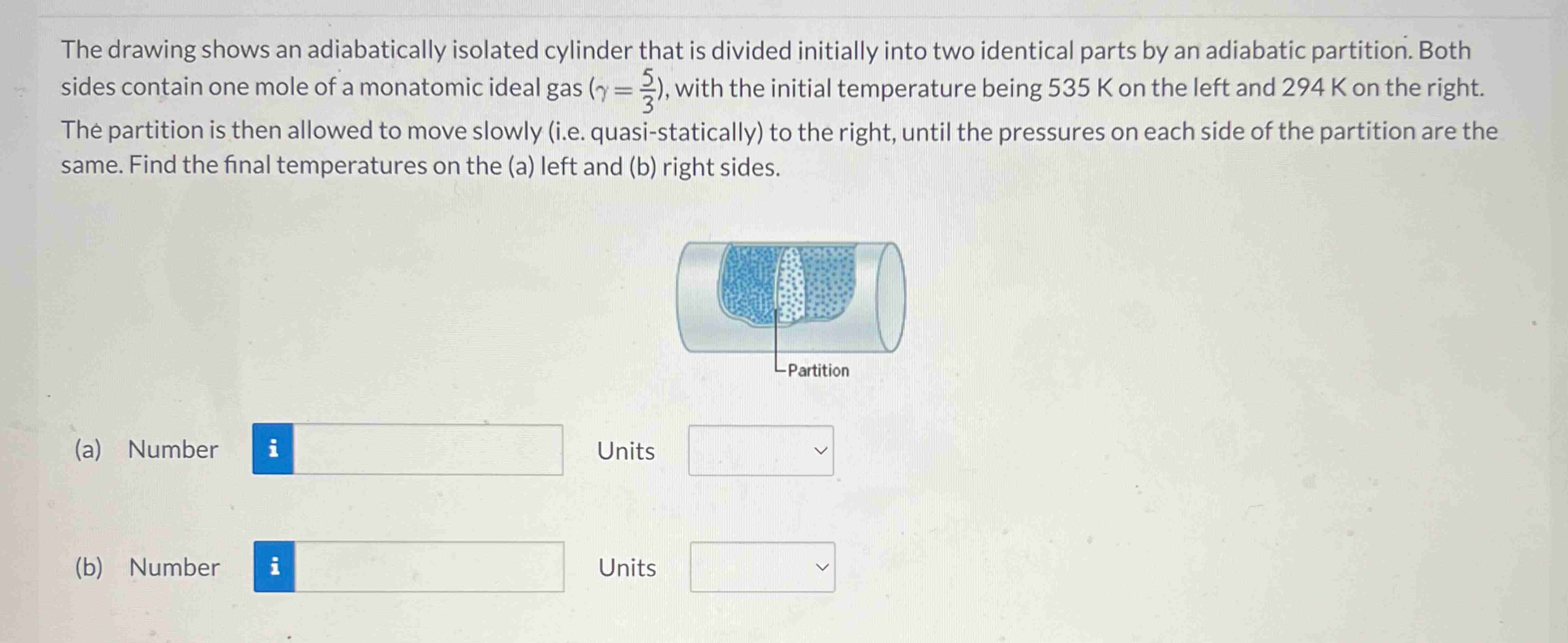 Solved The drawing shows an adiabatically isolated cylinder | Chegg.com
