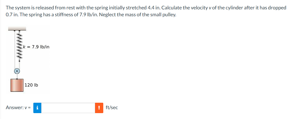 Solved The system is released from rest with the spring | Chegg.com